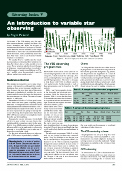 Variable Star Section Publications – British Astronomical Association