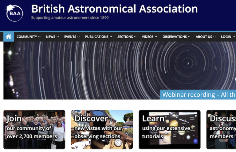 Welcome to the new BAA Website – British Astronomical Association