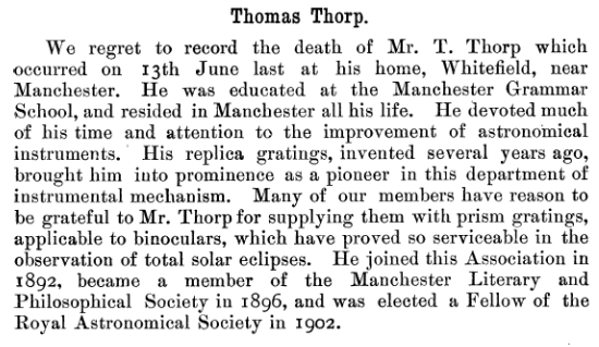 Obituaries of BAA Members – T – British Astronomical Association
