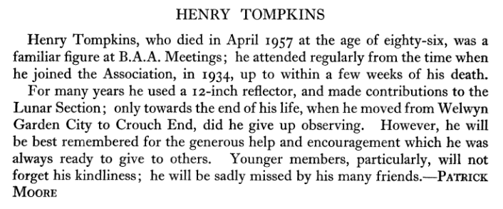 Obituaries of BAA Members – T – British Astronomical Association